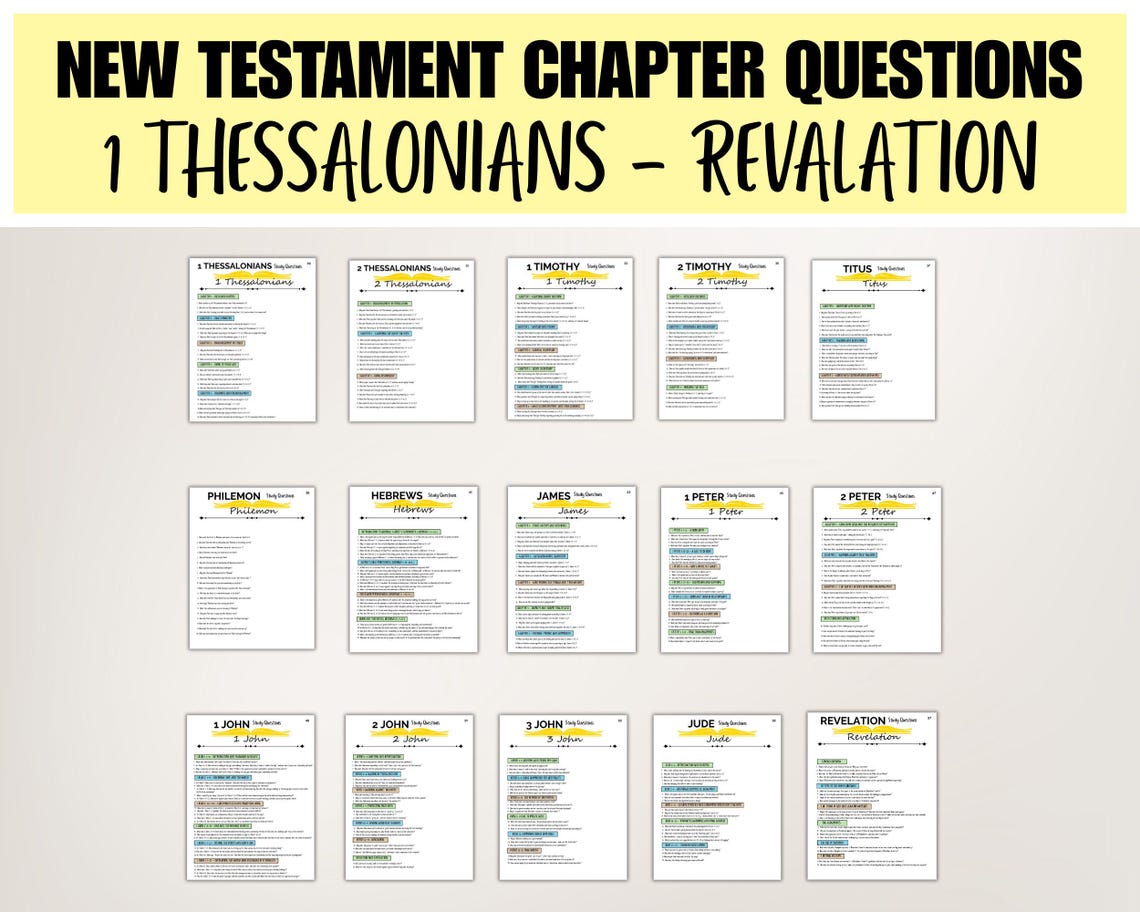New Testament Bible Studies PDF Printable Bible Study Questions, Bible ...