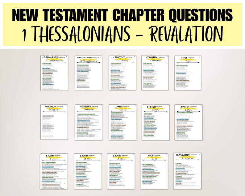 New Testament Bible Studies PDF Printable Bible Study Questions, Bible ...