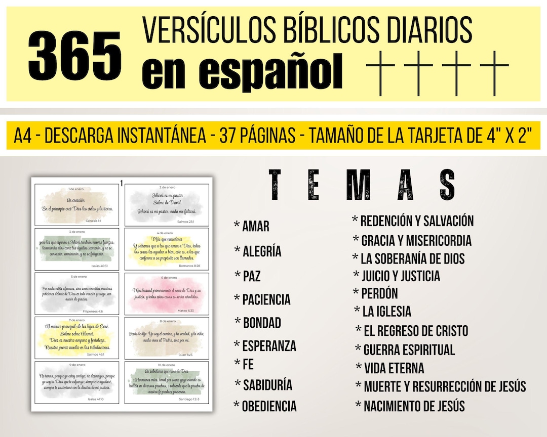 365 Bible Verses in Spanish, Reina-valera 1960 - Love, Joy, Faith, Hope ...