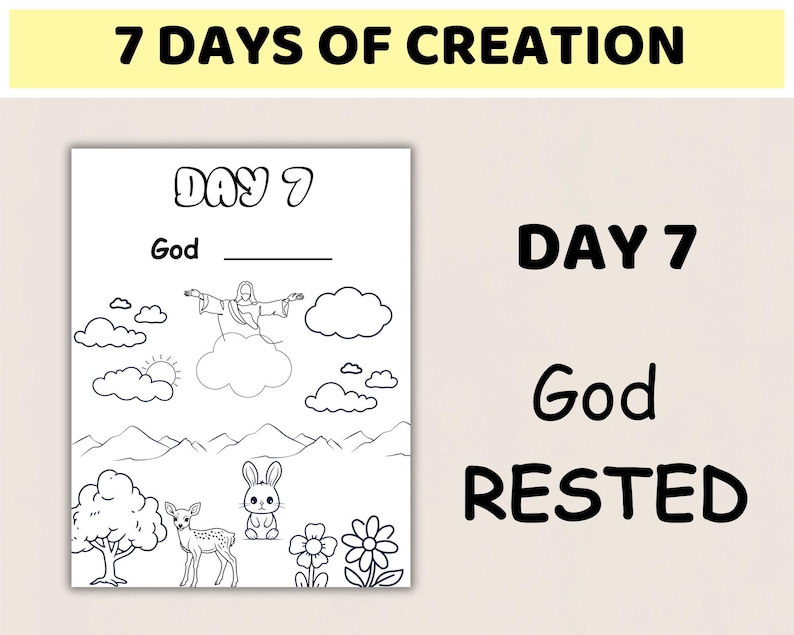 7 Days of Creation Printable Coloring Pages & Fill-in-the-blanks for ...