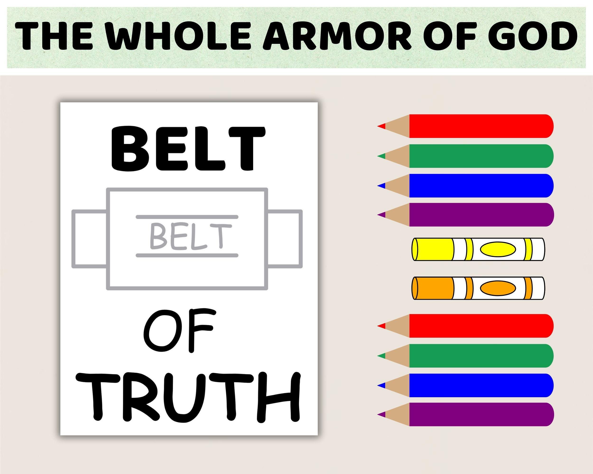 Armor of God Kids Craft Printable Coloring Pages, Bible Craft for ...