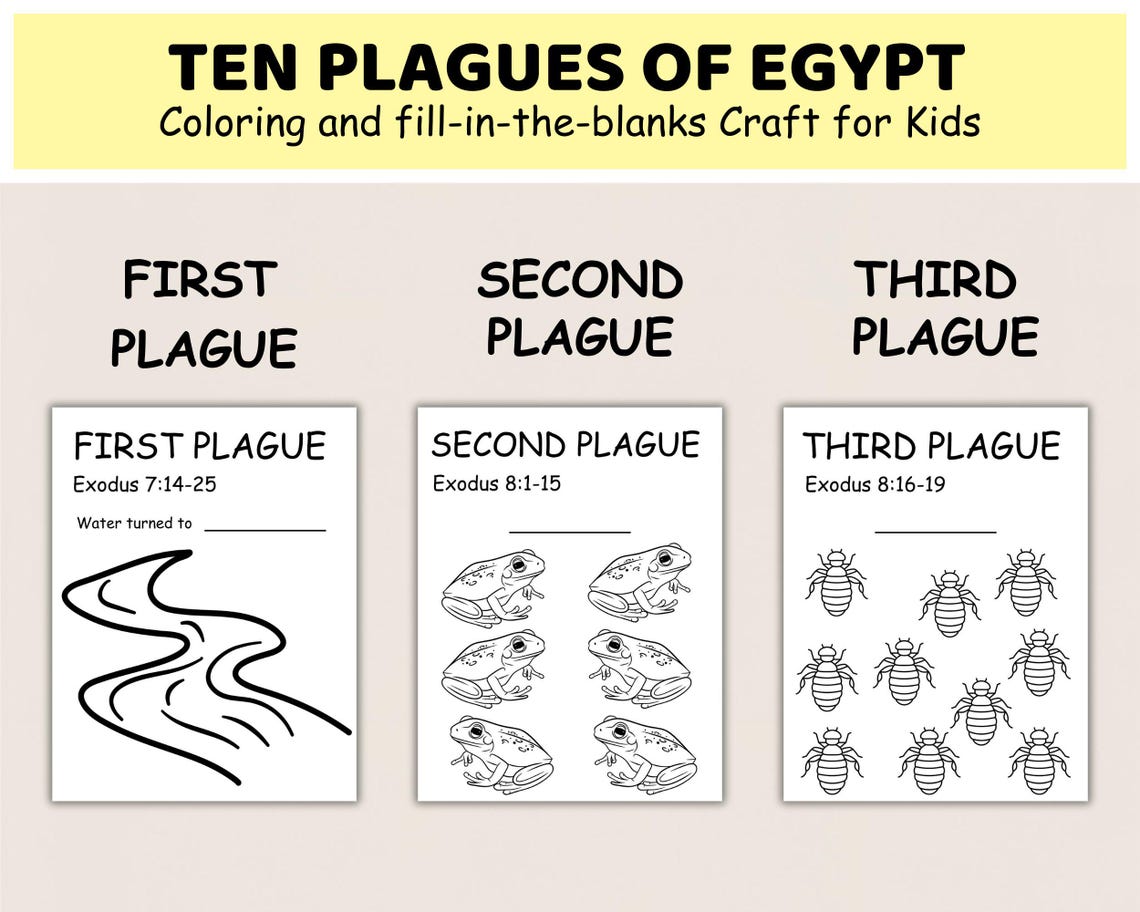 Ten Plagues of Egypt Craft for Kids Sunday School Homeschool Activity ...