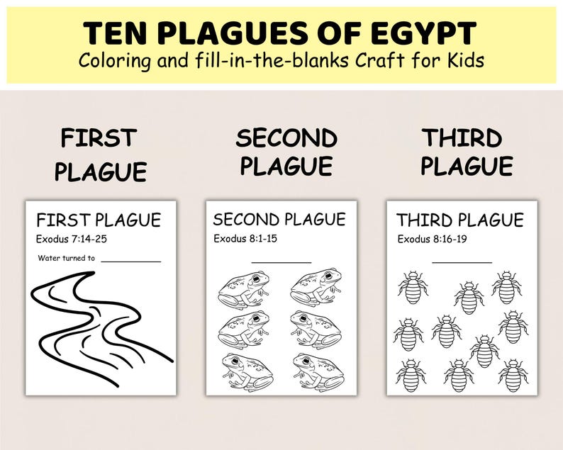 Ten Plagues of Egypt Craft for Kids Sunday School Homeschool Activity ...