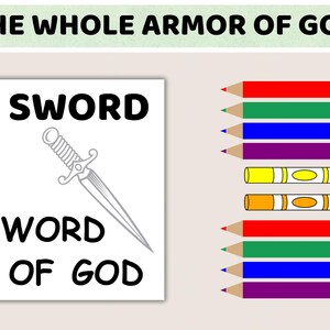 Armor of God Kids Craft Printable Coloring Pages, Bible Craft for ...