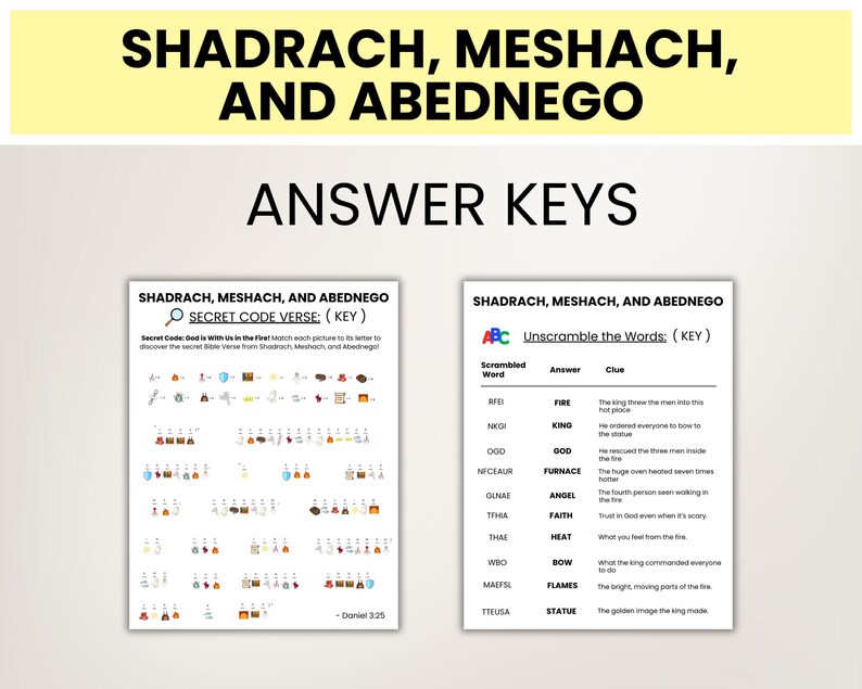 Shadrach Meshach and Abednego Sunday School Activities - Bible Puzzle ...
