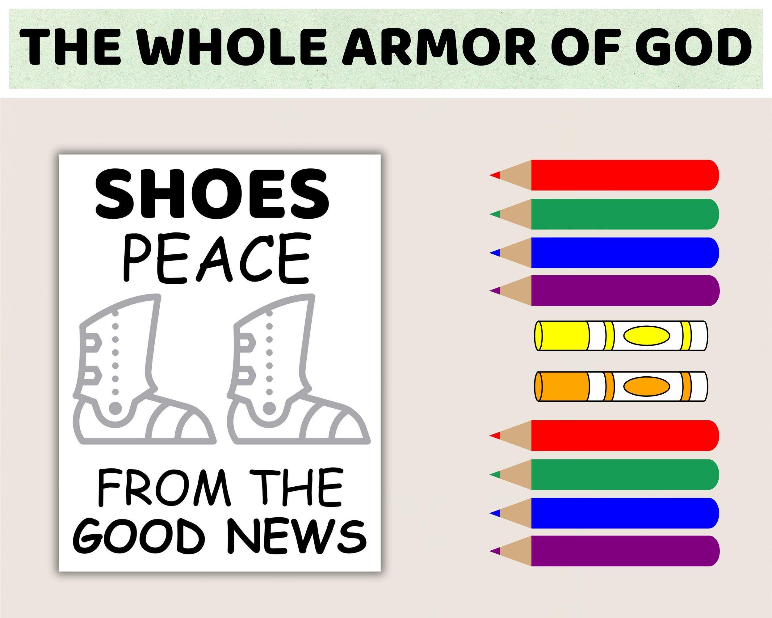Armor of God Kids Craft Printable Coloring Pages, Bible Craft for ...