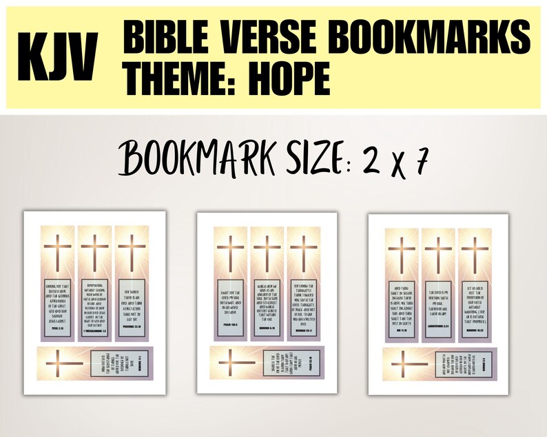 KJV Bible Verse Bookmarks Set of 20 - Hope Scripture Gift for Men ...
