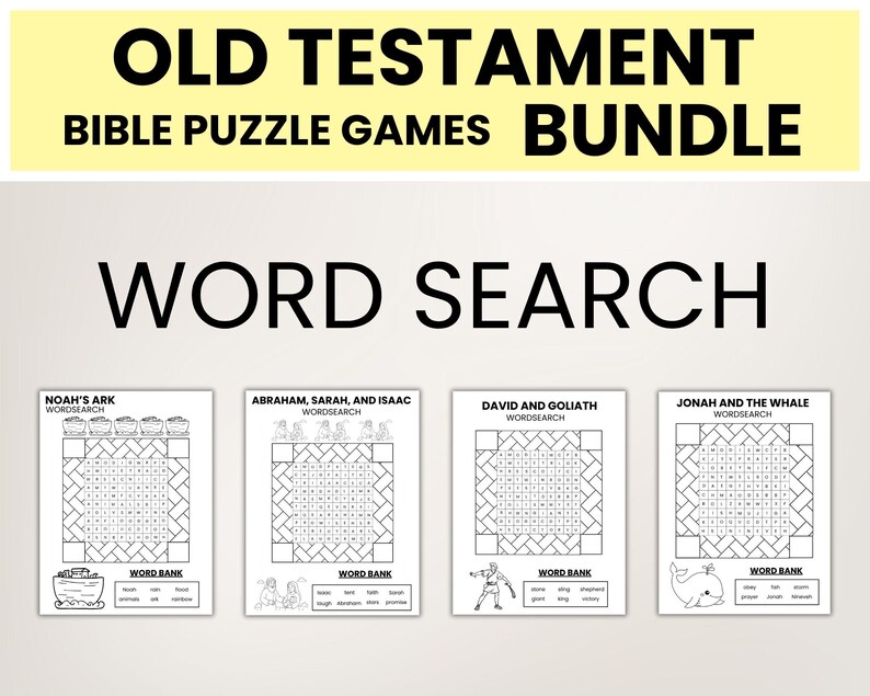 Christian Homeschool Bible Activities - Old Testament Puzzle Worksheets ...