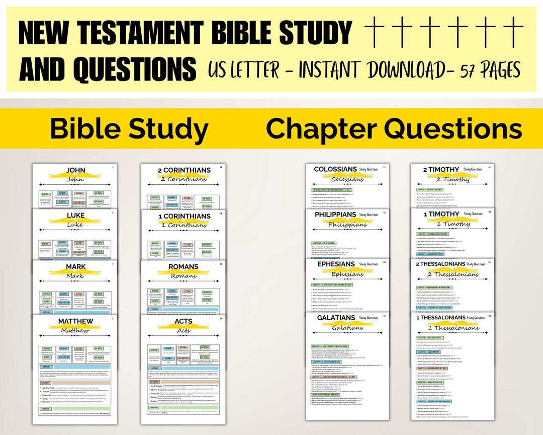 New Testament Bible Studies PDF Printable Bible Study Questions, Bible ...