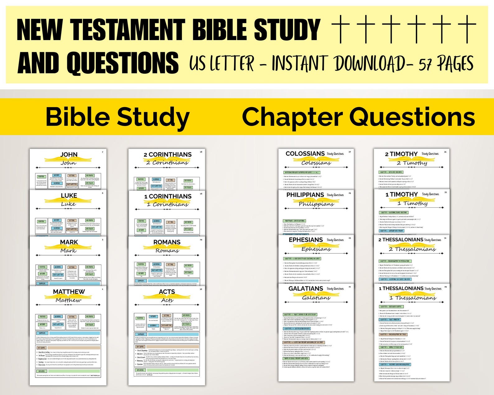 New Testament Bible Studies PDF Printable Bible Study Questions, Bible ...