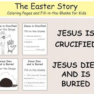The Easter Story Bible Craft for Kids Coloring Pages, Sunday School ...