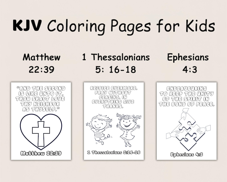 20 KJV Bible Verse Coloring Pages for Kids, Sunday School & Homeschool ...