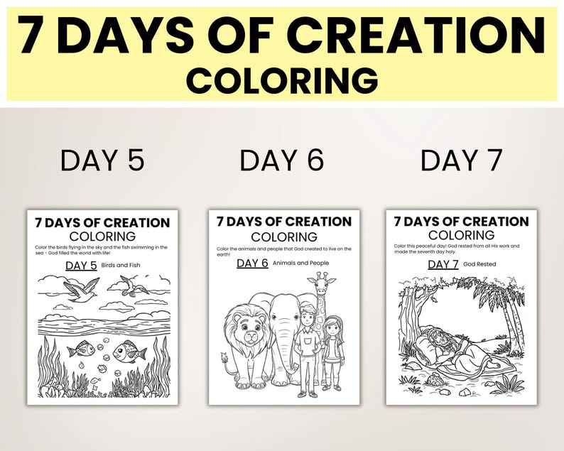 7 Days of Creation Bible Activity Pack for Kids - Christian Puzzle ...