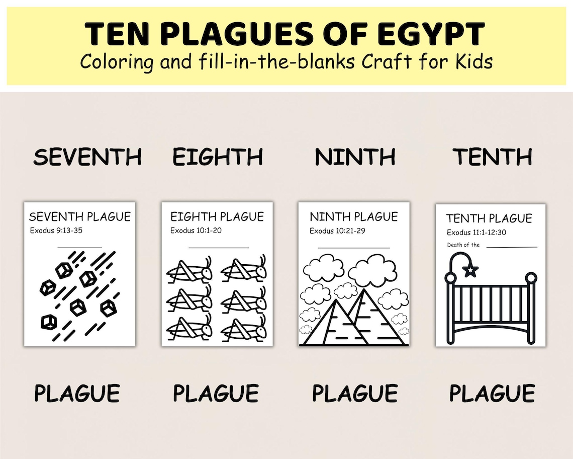 Ten Plagues of Egypt Craft for Kids Sunday School Homeschool Activity ...