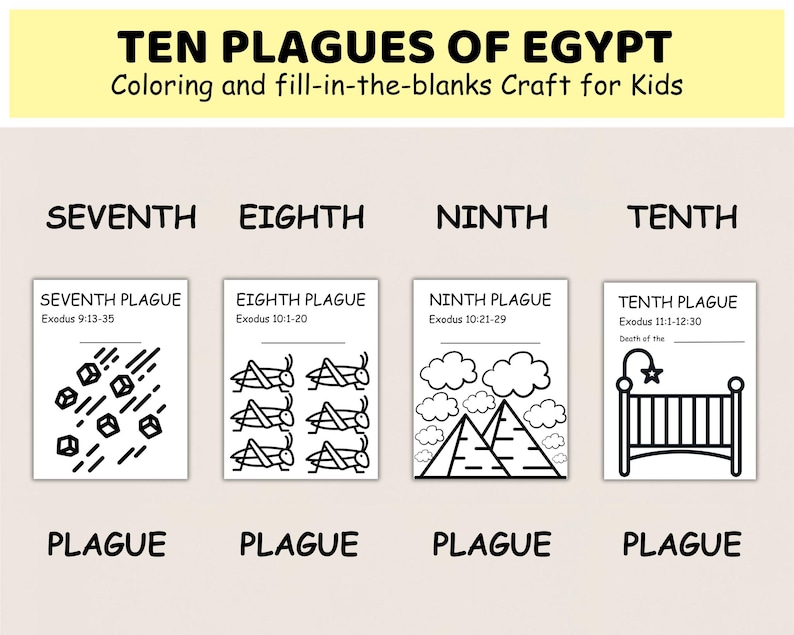 Ten Plagues of Egypt Craft for Kids Sunday School Homeschool Activity ...