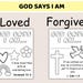 God Says I Am Coloring Craft for Kids - Fill in the Blanks Bible ...