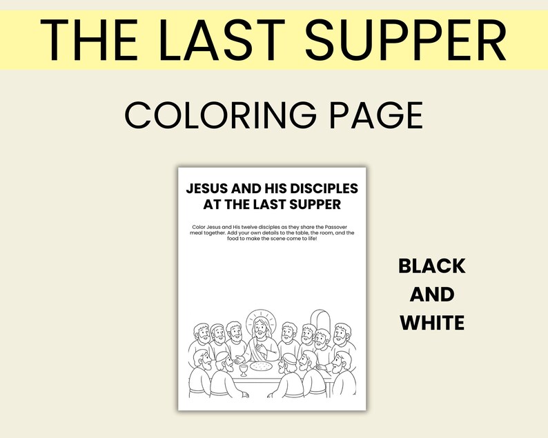 The Last Supper Bible Puzzle Games for Sunday School - Kids Activity ...