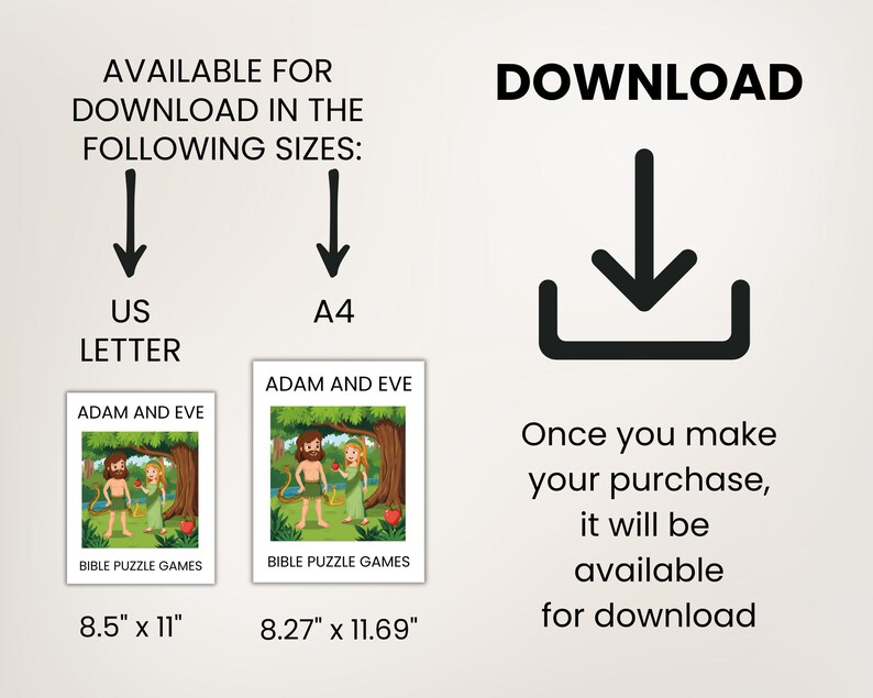 Adam and Eve Bible Printable for Homeschool - Christian Learning Games ...