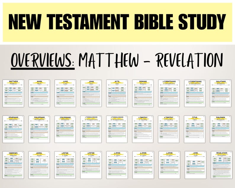 Bible Study PDF Printable, Old and New Testament Study Sheets, Bible ...