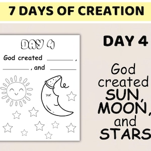7 Days of Creation Printable Coloring Pages & Fill-in-the-blanks for ...