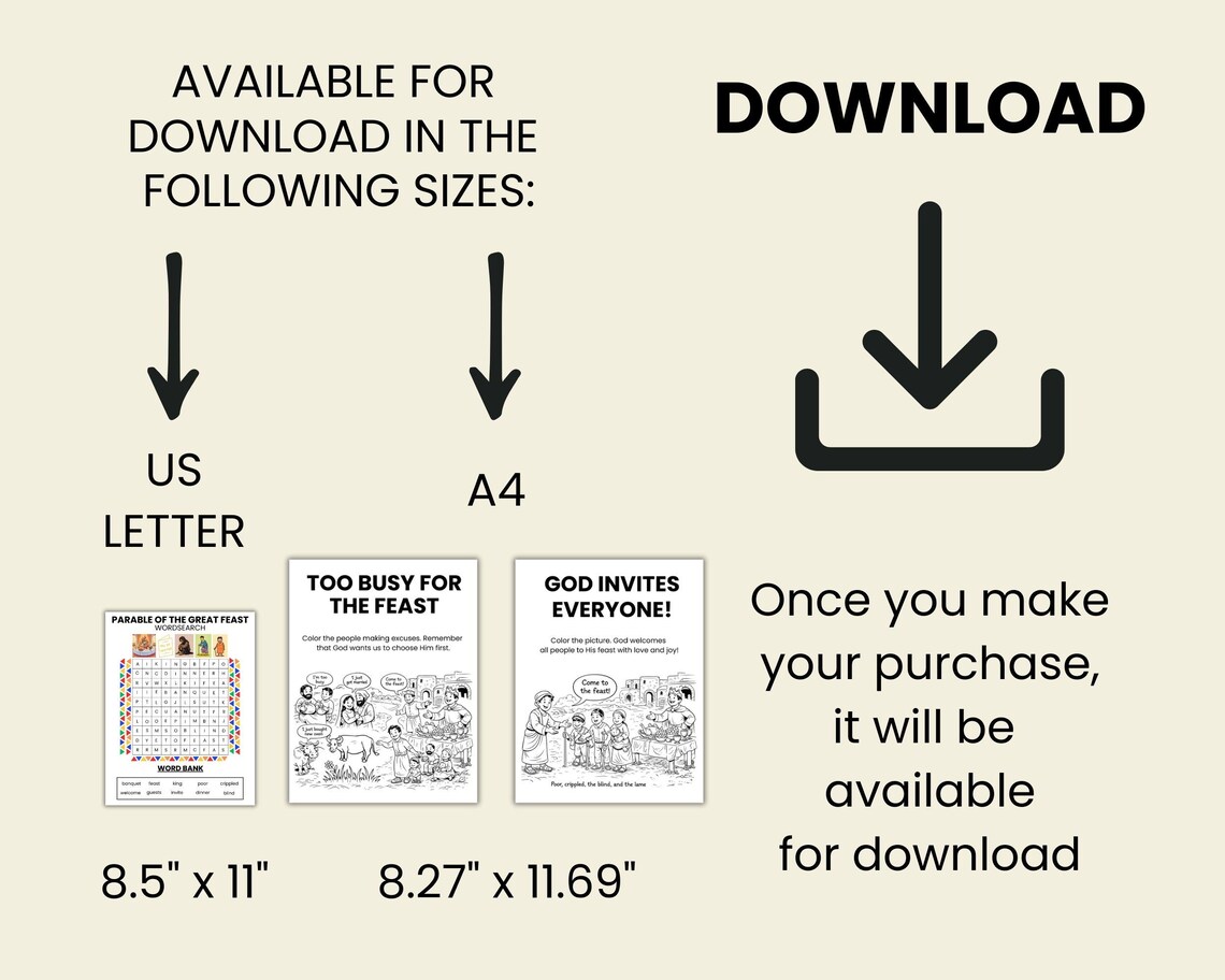 Parable of the Great Banquet Homeschool Bible Printable - Christian ...