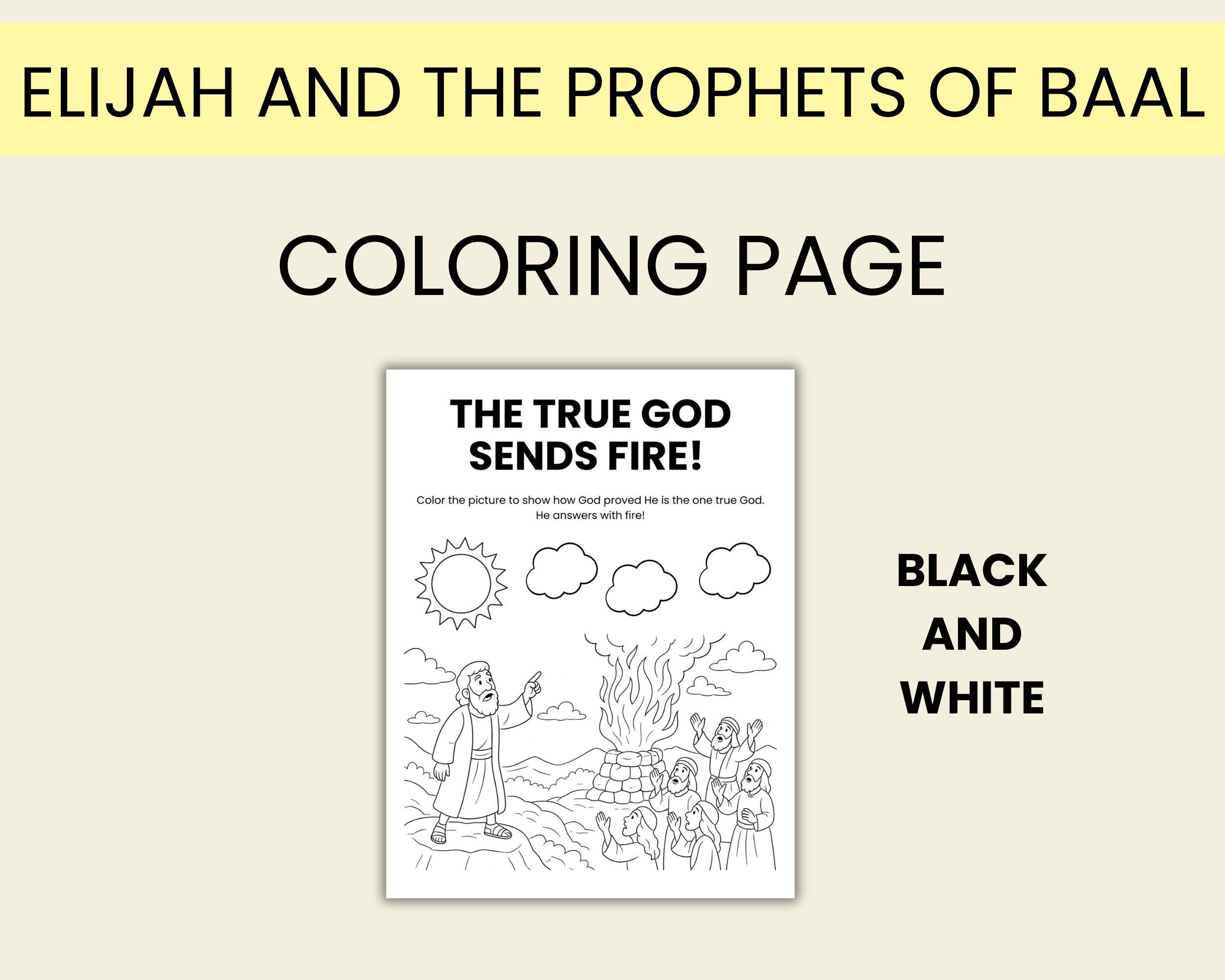 Elijah and the Prophets of Baal Homeschool Bible Worksheets - Kids ...