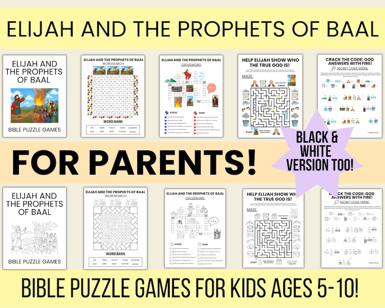 Elijah and the Prophets of Baal Bible Puzzle Games for Kids - Bible ...
