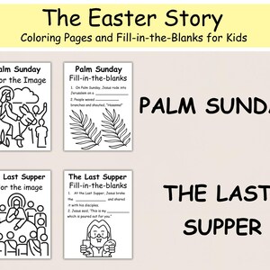 The Easter Story Bible Craft for Kids Coloring Pages, Sunday School ...