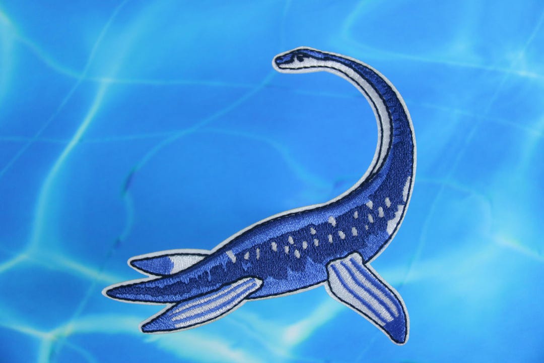 Plesiosaur Patch, Dinosaur, Iron on Patch, Embroidered Patch, Funny ...