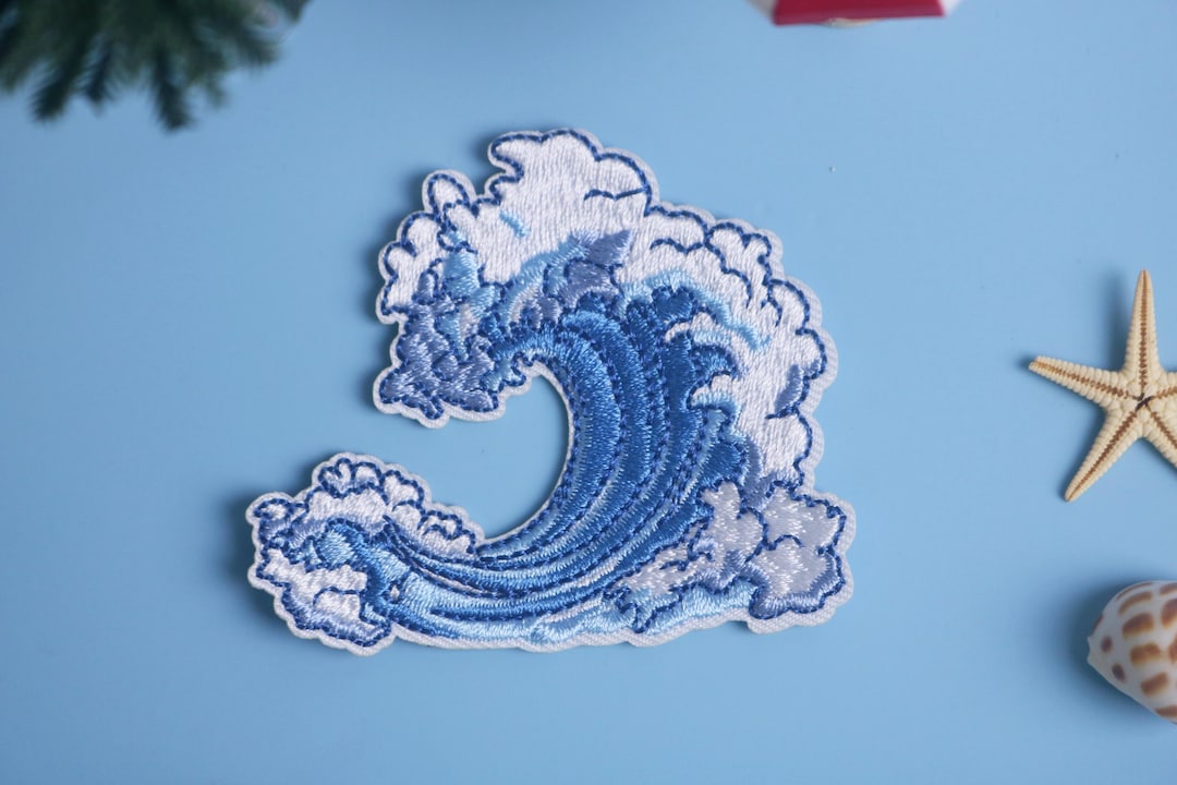 Sea Wave Patch, Wave Patch, Iron on Patch, Embroidered Patch, Funny ...