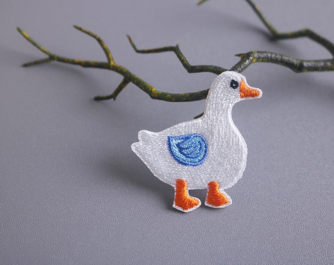 White Duck Patch, Cute, Animal, Iron on Patch, Embroidered Patch, Funny ...