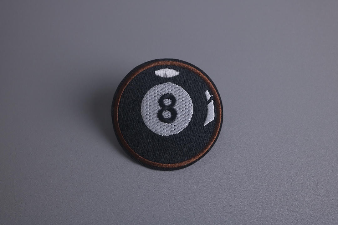 Black Eight Patch, Billiards Patch, Pool Patch, Iron on Patch ...