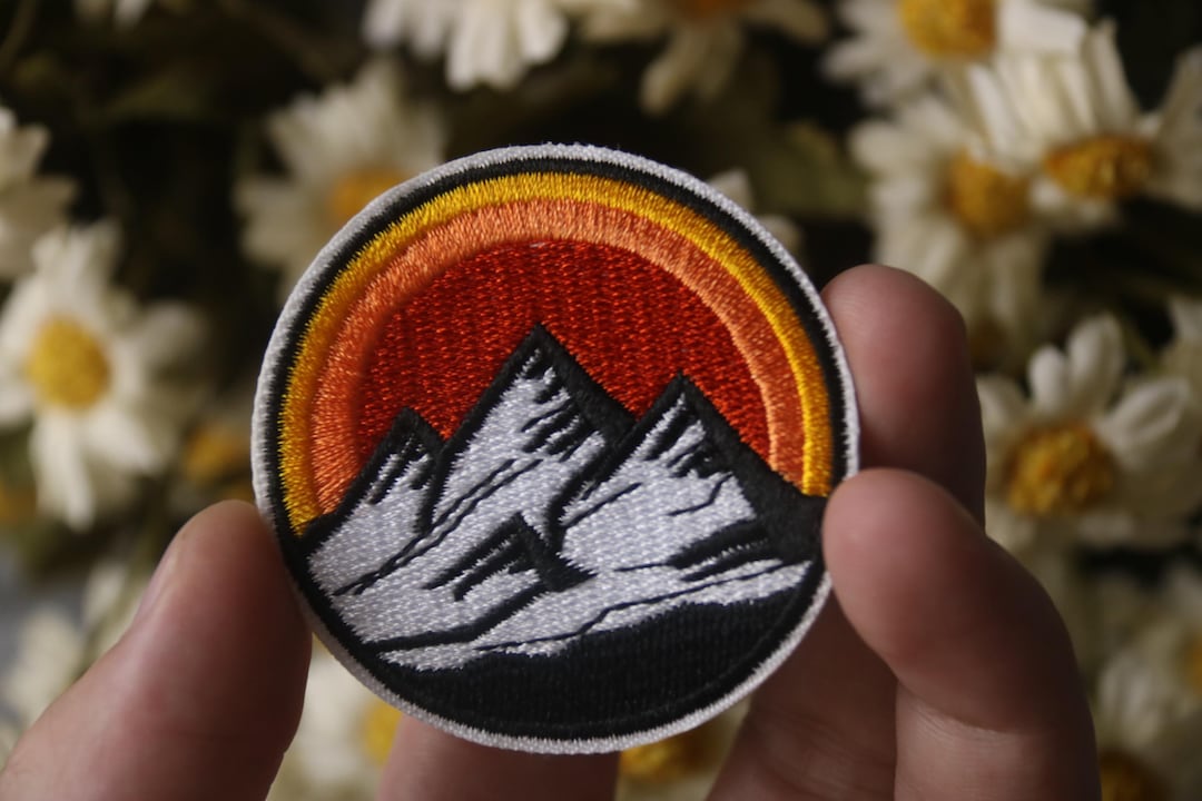 Mountain Patch, Snow Mountain Patch, Iron on Patch, Stick on Patch ...