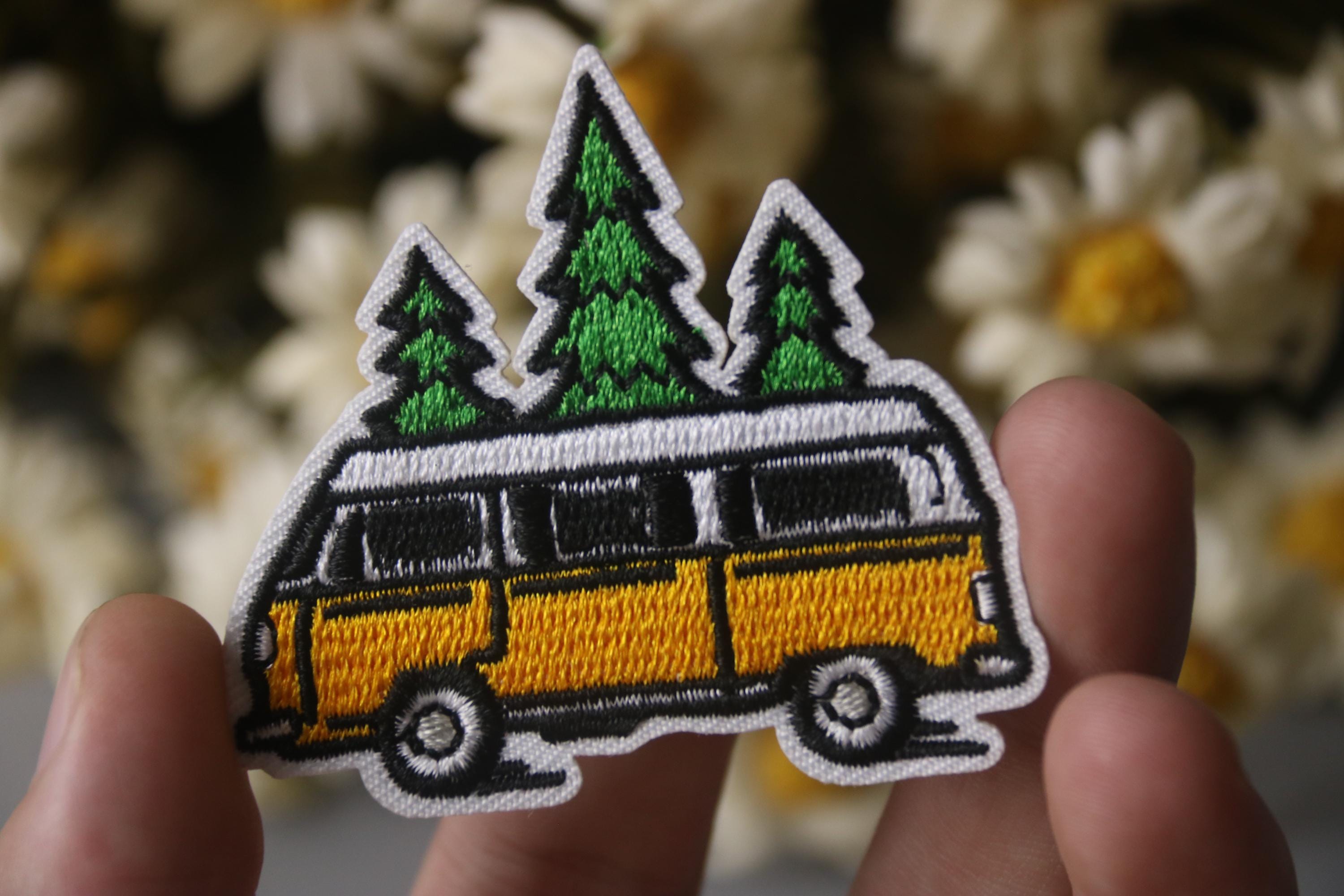 School Bus Patch, School Trip Patch, Outdoor, Iron on Patch, Stick on ...