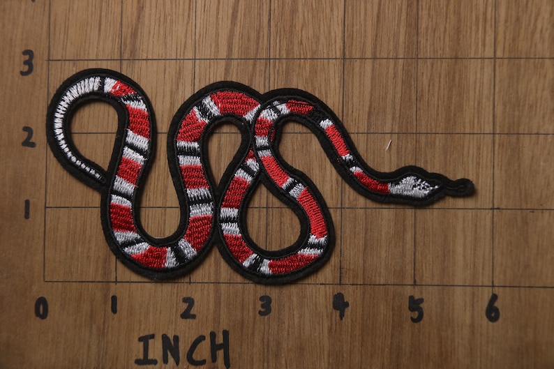Red Snake Patch, Iron on Patch, Embroidered Patch, Funny Patch ...