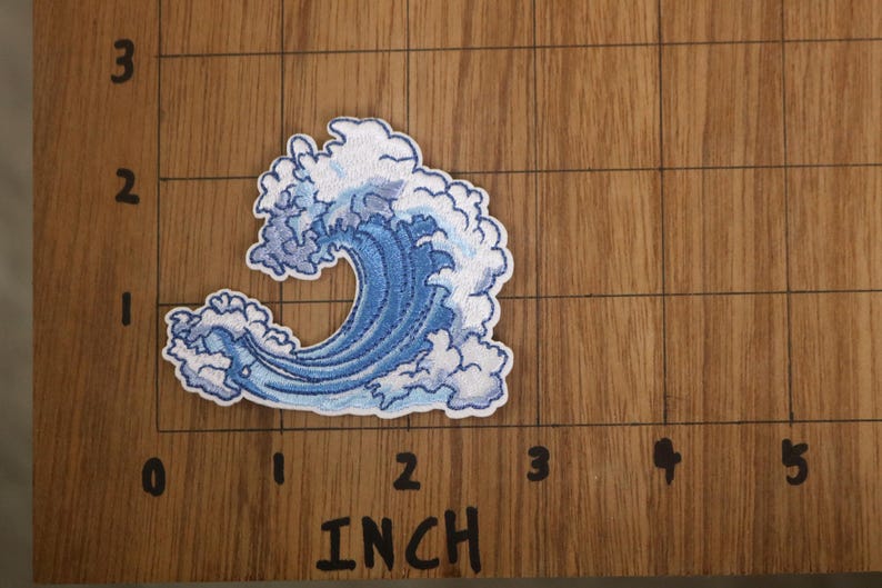 Sea Wave Patch, Wave Patch, Iron on Patch, Embroidered Patch, Funny ...