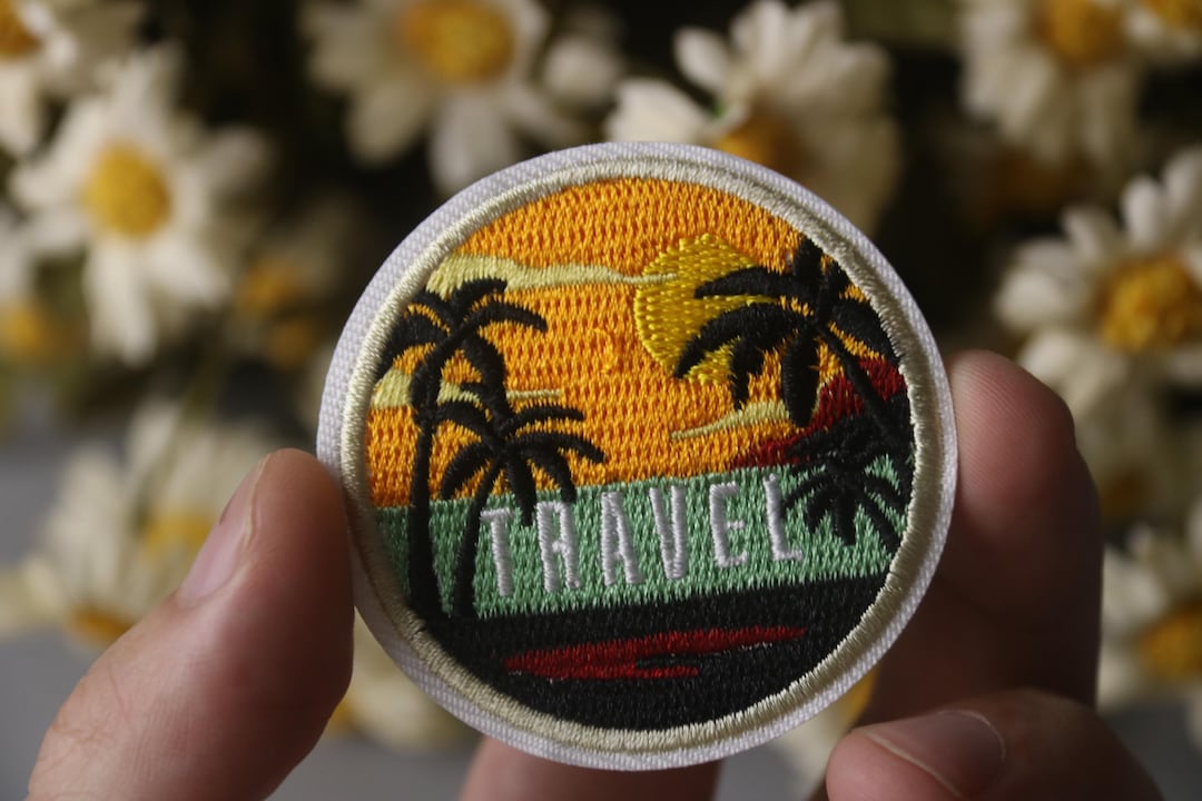 Travel Patch, Beach, Coconut Tree, Iron on Patch, Stick on Patch ...