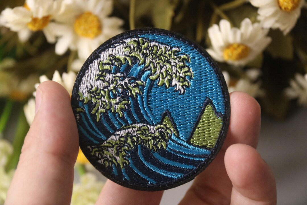 Sea Wave Patch, the Great Wave of Kanagawa Patch, Iron on Patch, Stick ...