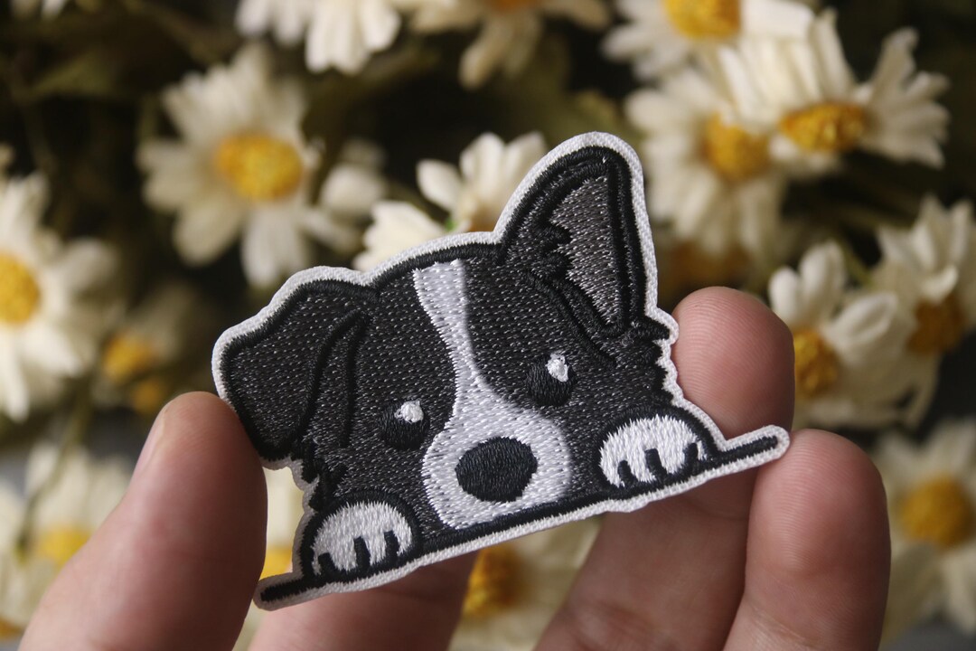 Border Collie, Cute Dog Patch, Puppy Patch, Iron on Patch, Stick on ...