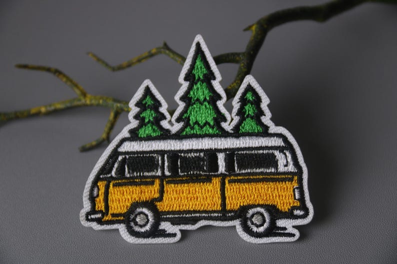 School Bus Patch, School Trip Patch, Outdoor, Iron on Patch, Stick on ...
