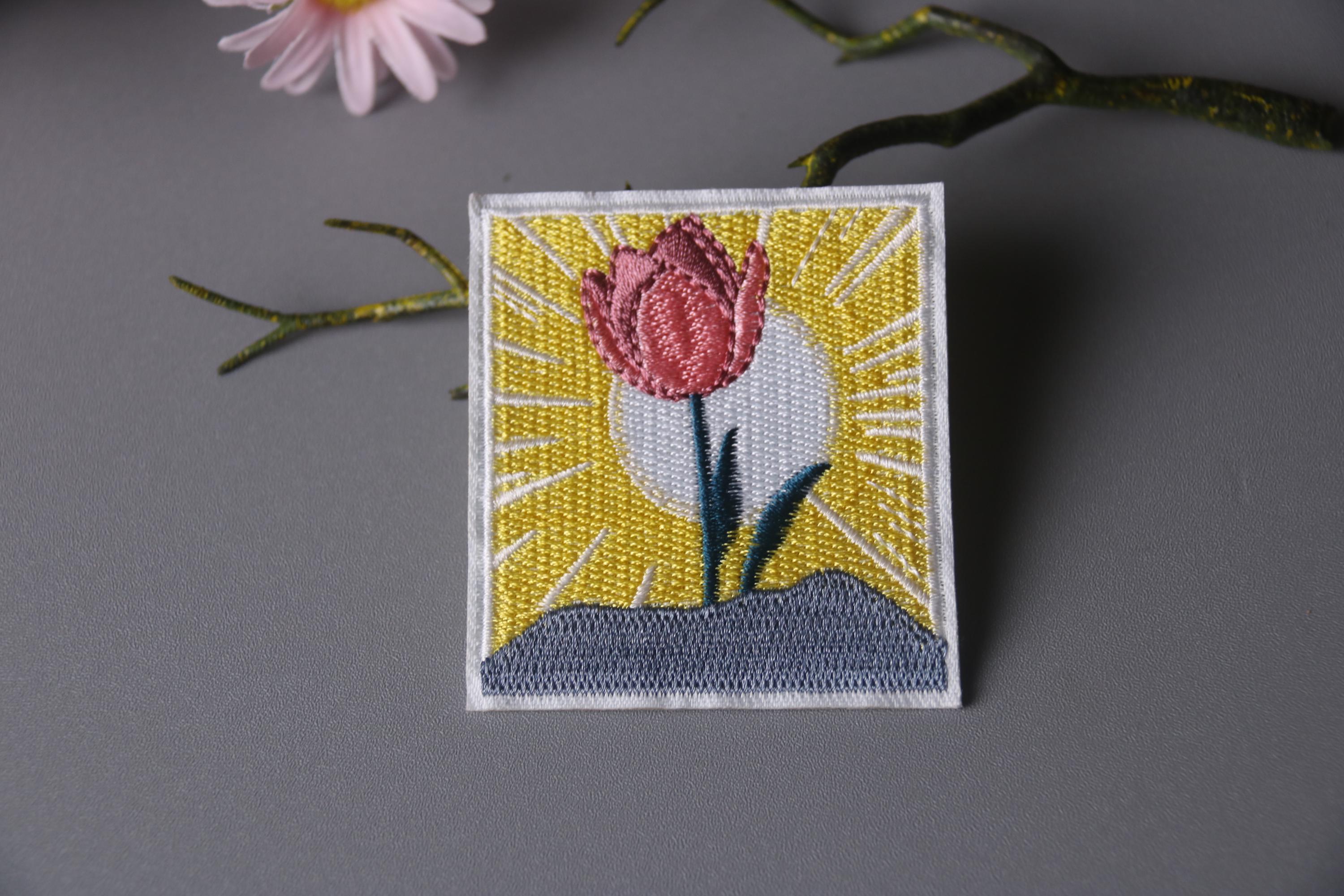 Tulip Patch, Sun Patch, Flower, Iron on Patch, Stick on Patch ...