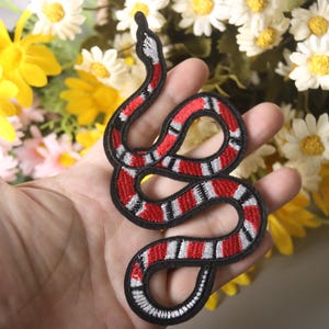 Red Snake Patch, Iron on Patch, Embroidered Patch, Funny Patch ...