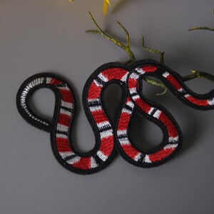 Red Snake Patch, Iron on Patch, Embroidered Patch, Funny Patch ...