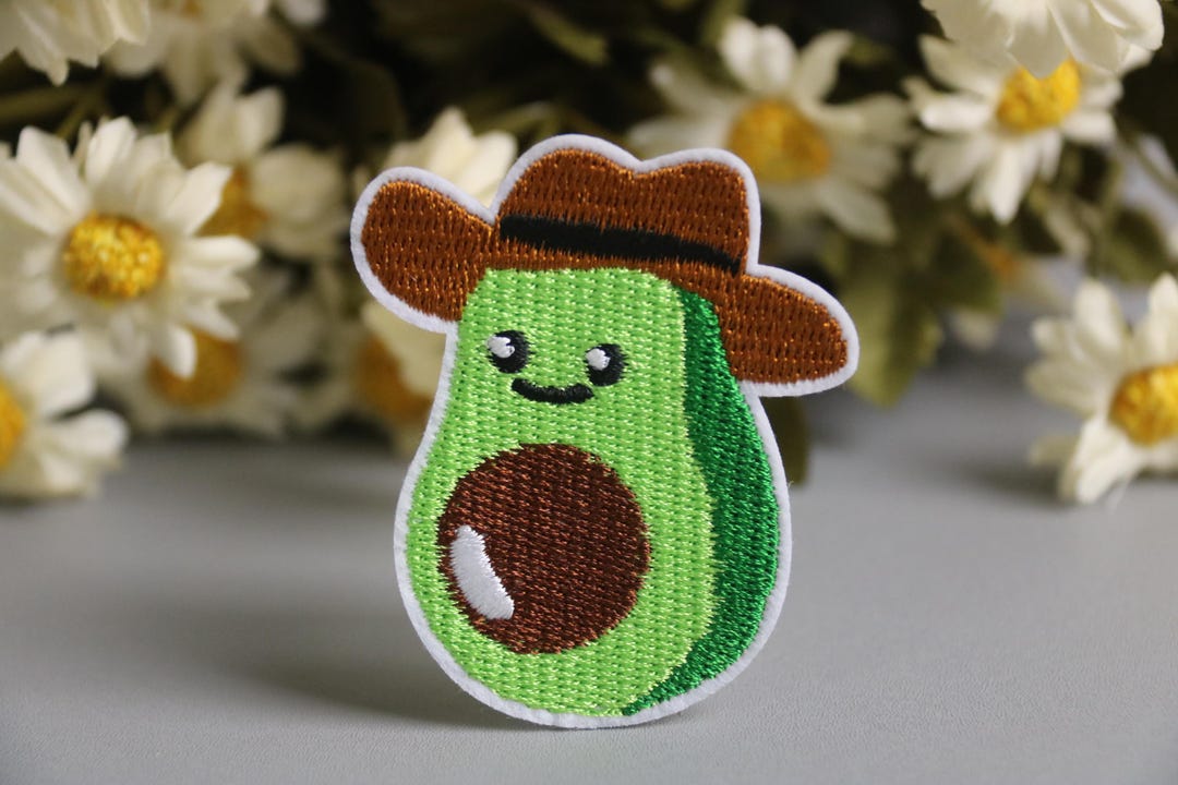 Avocado Cowboy Patch, Fruit Patch, Iron on Patch, Embroidered Patch ...