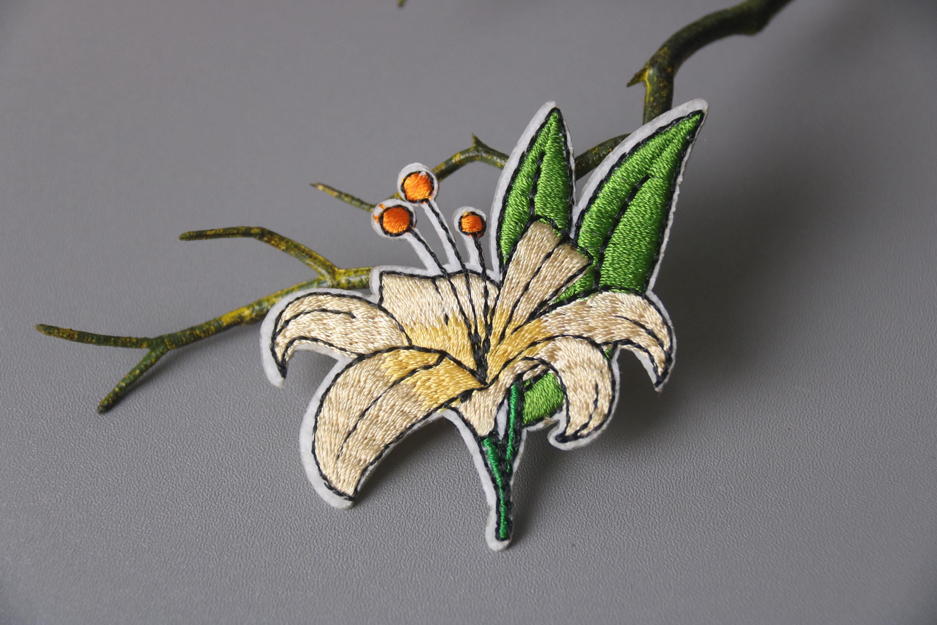 Lily Flower Patch, High End Patch, Iron on Patch, Stick on Patch ...