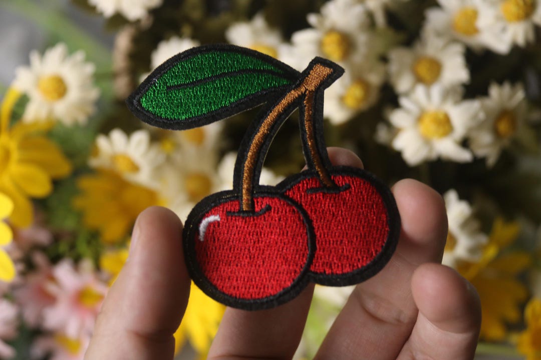 Red Cherry Patch, Fruit Patch, Iron on Patch, Embroidered Patch, Funny ...