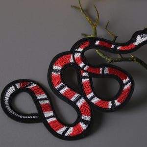 Red Snake Patch, Iron on Patch, Embroidered Patch, Funny Patch ...