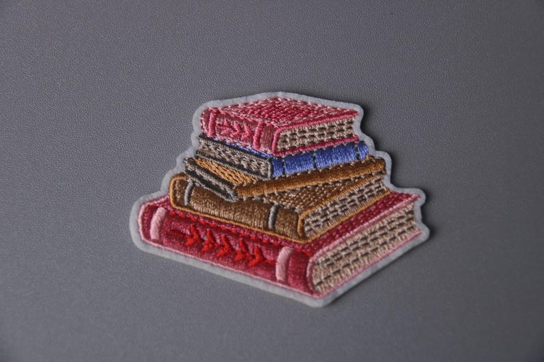 Books Patch, Reading Patch, Iron on Patch, Stick on Patch, Embroidered ...