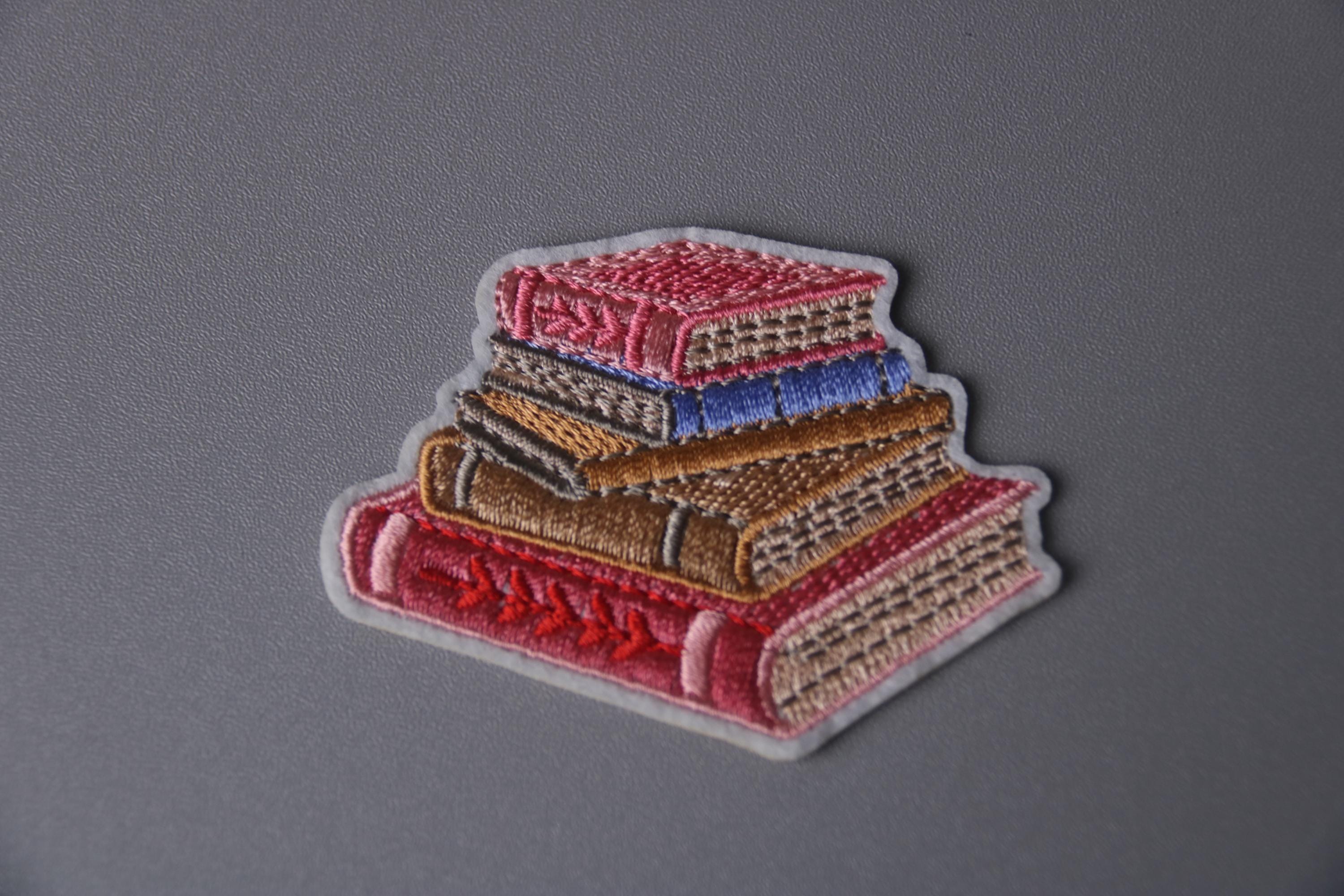 Books Patch, Reading Patch, Iron on Patch, Stick on Patch, Embroidered ...