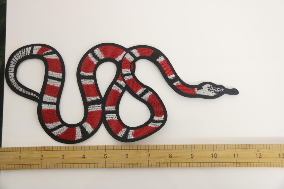Large Red Snake Patch, Iron on Patch, Embroidered Patch, Funny Patch ...